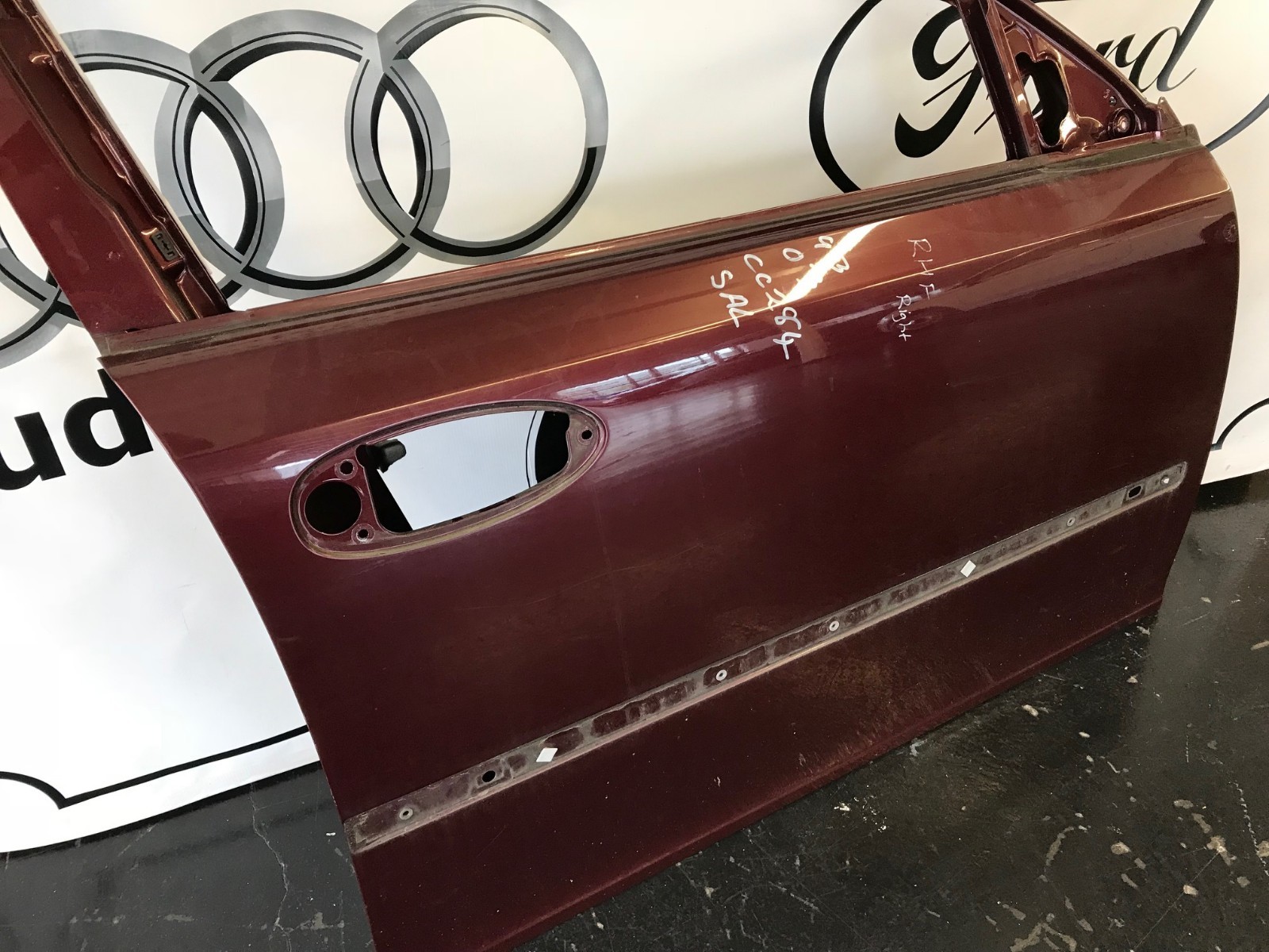 SAAB 9-3 93 Right Hand Front Off Side Door Shell 284 Merlot Red 03-07 ...