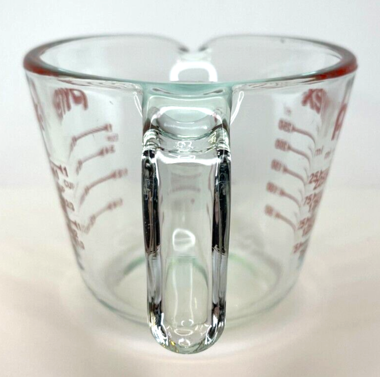 Pyrex Glass Measuring Cup 1 Cup Contemporary Red Logo Clear Glass 21 ...