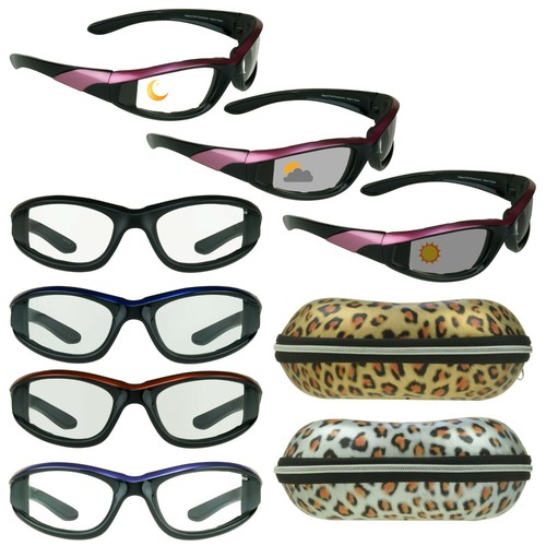 Womens Transitional Motorcycle Riding Sunglasses Photochromic Day Night ...