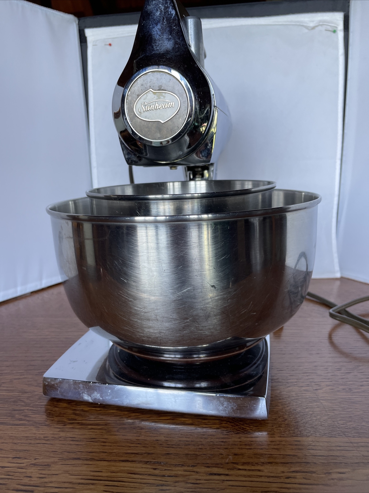 VINTAGE CHROME SUNBEAM MIXMASTER 1-8B COUNTER STAND MIXER ORIGINAL ...