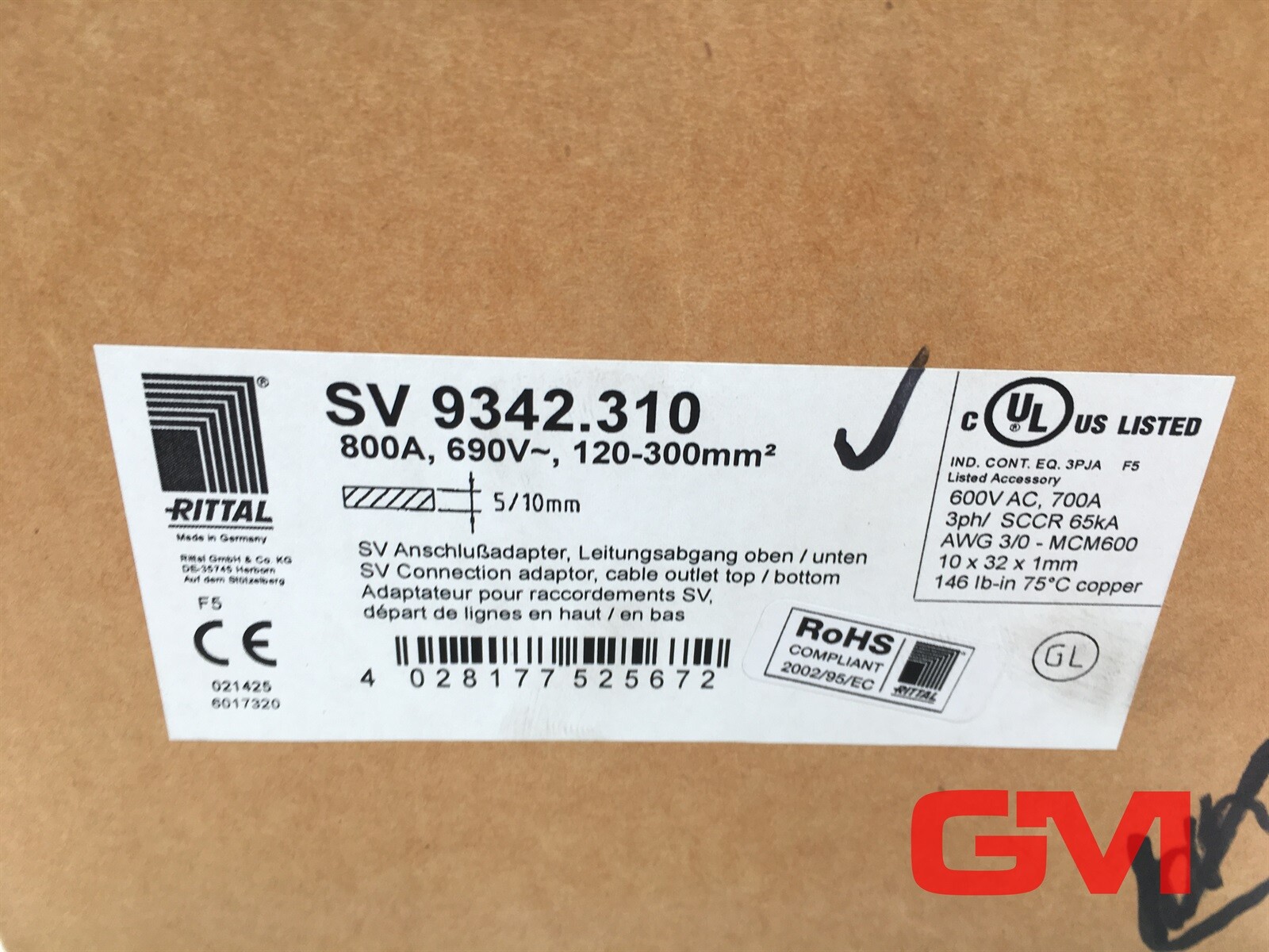 Rittal Busbar Connection Adaptor SV 9342.310 800 Amp a 800a 690v for ...