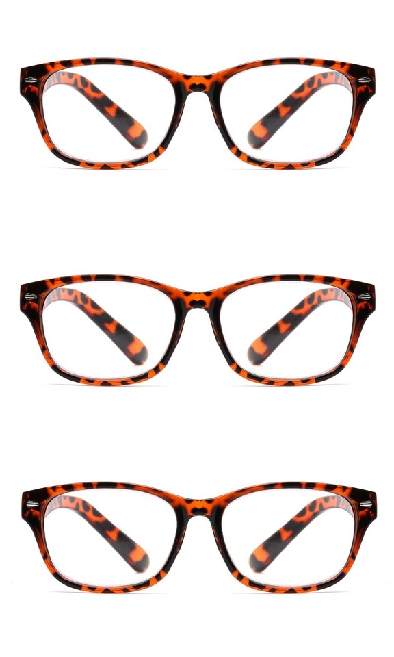 EYE ZOOM 3 Pack Retro Readers Plastic Vintage Reading Glasses for Men ...