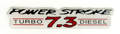 POWERSTROKE 7.3 TD EMBLEM RED (BLACK OUTLINE) / SATIN CHROME | eBay