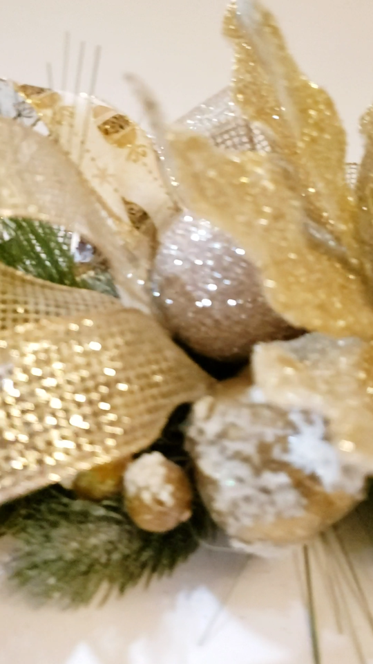 Gold poinsettia Christmas centerpiece, Christmas table swag, Mantel ...