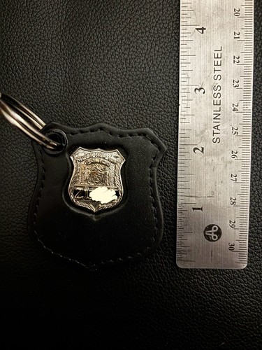 RARE OBSOLETE NYPD MINI COURTESY SHIELD WITH HOLDER | eBay