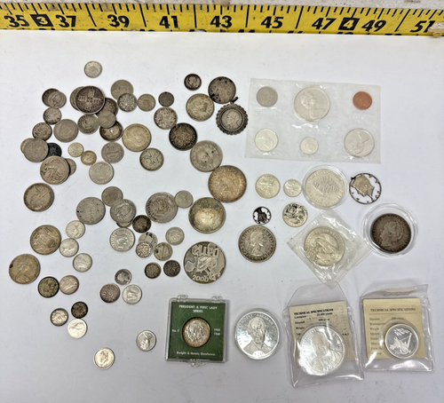 World Canadian Mexico US Silver Coin Lot 601.8 Grams 19.35 Troy Ounces ...