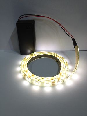 Display Warm White Led Light Strip 9V Battery Operated 500mm Waterproof ...
