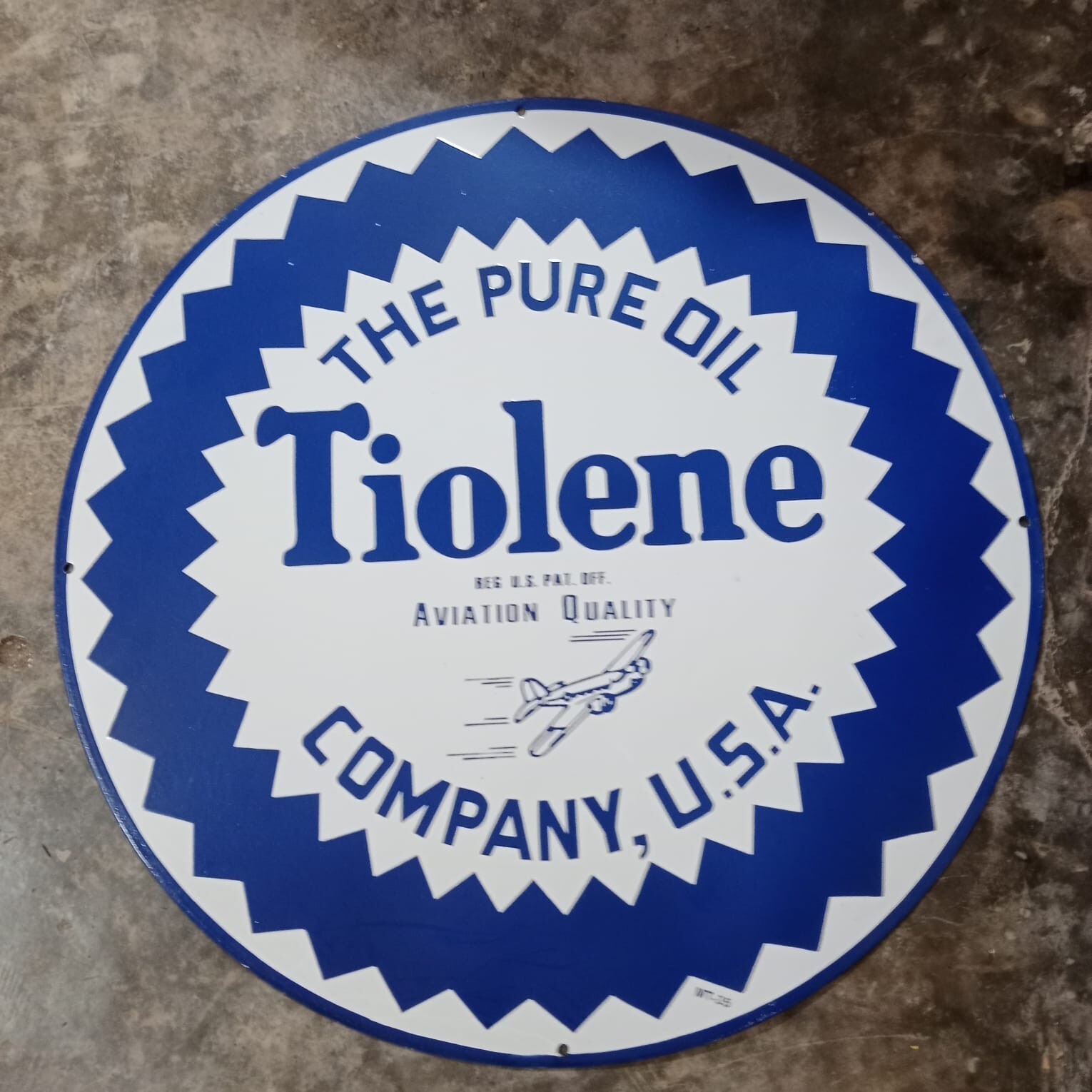 Tiolene Pure Oil Porcelain Enamel Heavy Metal Sign 30 Inches Double ...