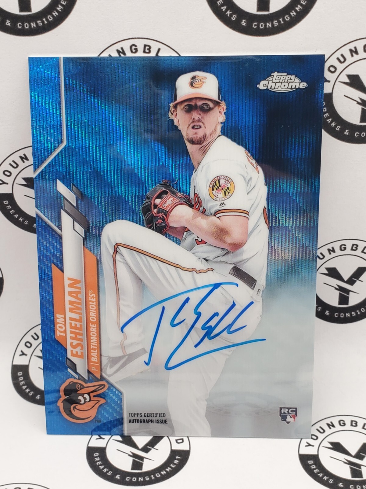 2020 Topps Chrome Blue Refractor /150 Tom Eshelman #RA-TE Rookie Auto RC Orioles | eBay