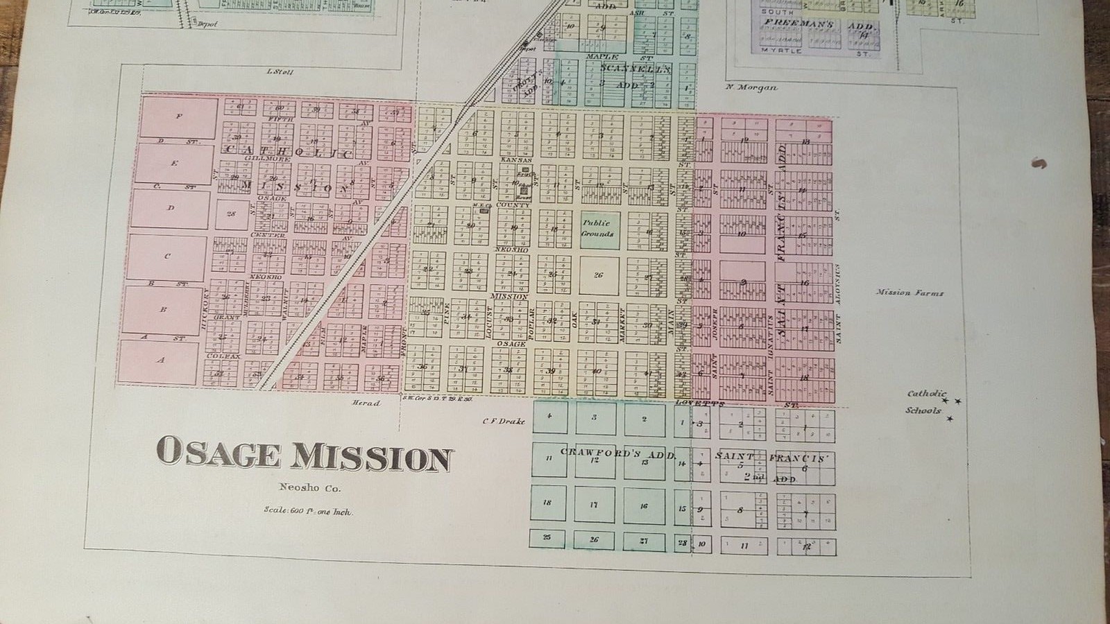 Antique Colored MAP - CHANUTE or NEOSHO COUNTY - 1887 KANSAS ATLAS | eBay