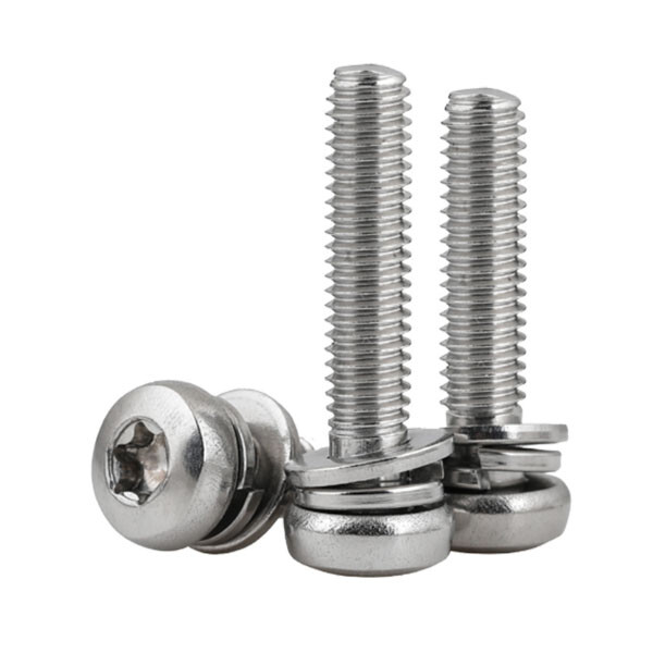 M3 SUS304 Steel Six-Lobe Torx Round Pan Head Screw Spring Washer ...