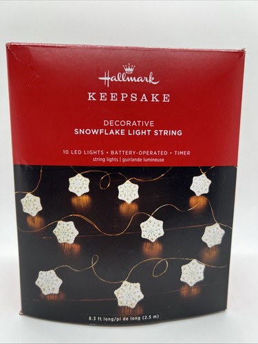 2023 Hallmark Keepsake Snowflake Light String 10 LED Lights Battery ...