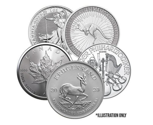 1 oz Silver Coin - Random Sovereign Mint Secondary Market (Milk Spots ...