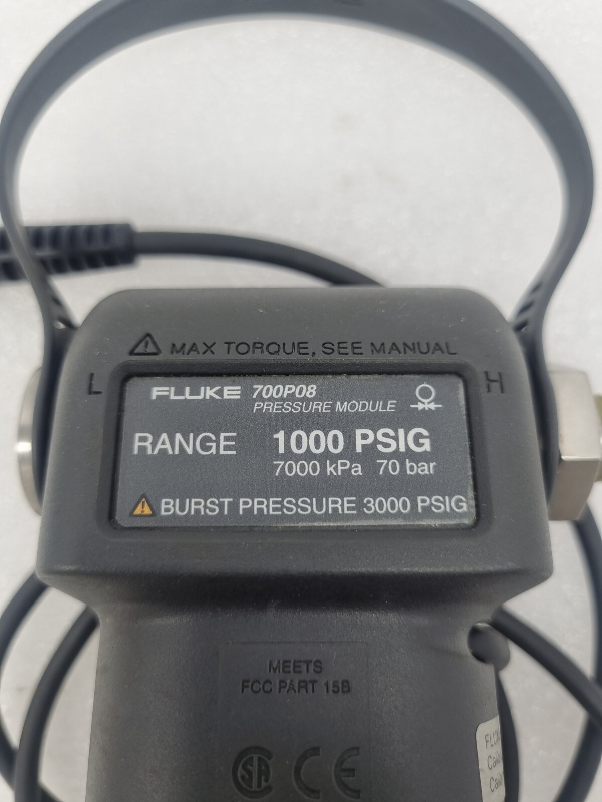 Fluke 700P08 Pressure Module 1000 PSIG 7000kpa 70 Bar for sale online ...