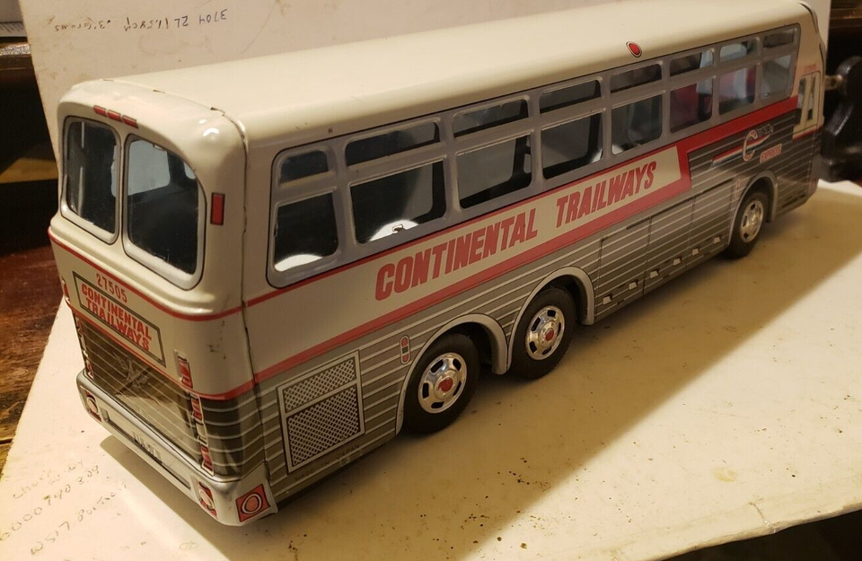 Charmy Toy Continental Trailways Silver Eagle Express Bus Friction Tin ...