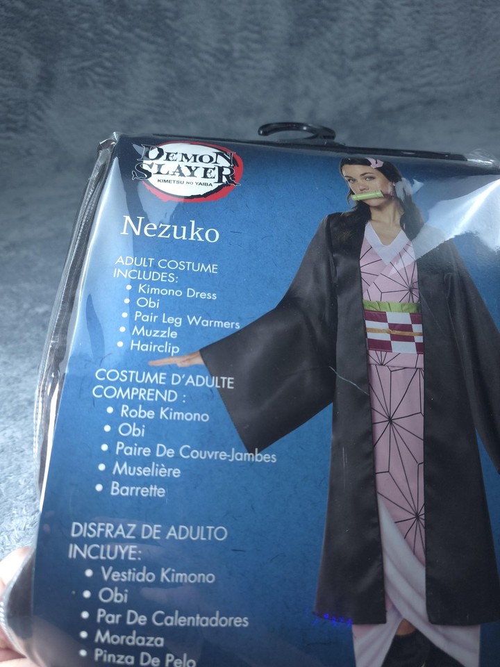 Demon Slayer Nezuko Costume Womens XL Kimono Dress Anime Cosplay Leg ...