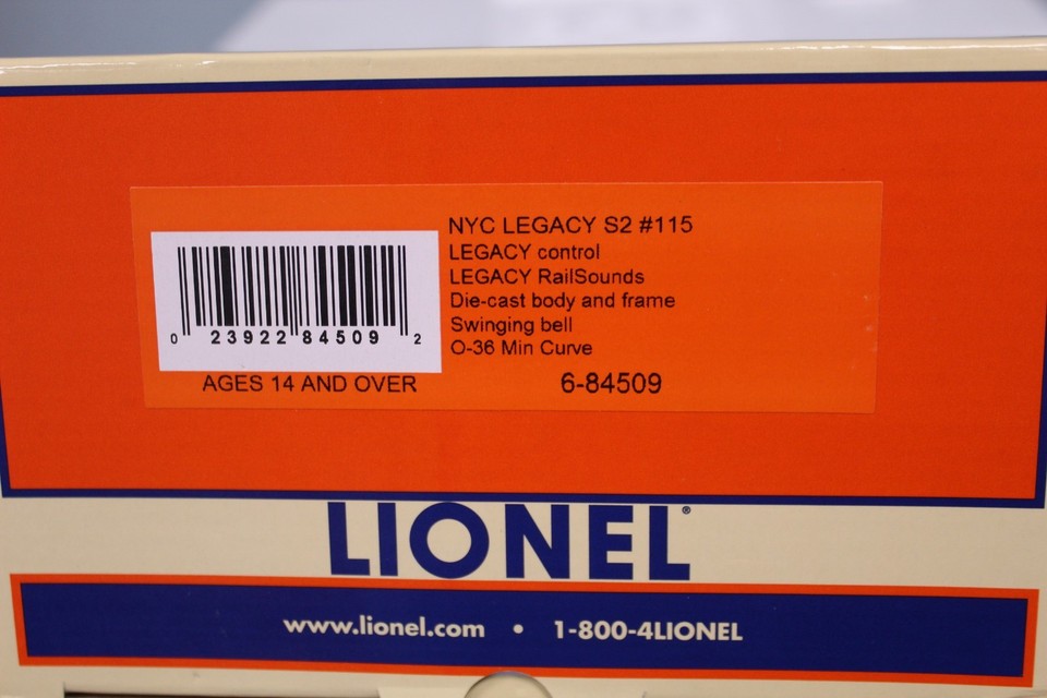 Lionel 6-84509 New York Central S2 Electric #115 | eBay