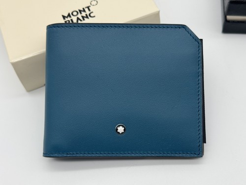 MONTBLANC SELECTION OTTANIO / BLUE SOFT LEATHER 6CC WALLET NEW 100% ...