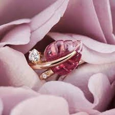 ~ GENUINE AUTHENTIC PANDORA Pink Murano Glass Leaf Ring Item 188319PMU ...