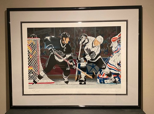 Wayne Gretzky Framed Rick Rush "Double Vision" Serigraph Signed By Rick ...