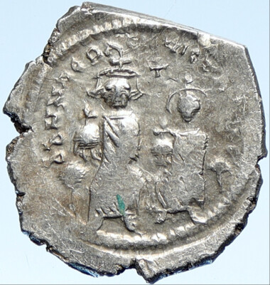 HERACLIUS 613AD Authentic Ancient SILVER Byzantine HEXAGRAM Coin w ...