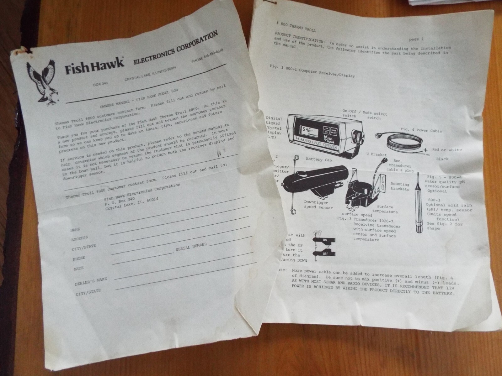 Fish Hawk Electronics Model 800 Thermo-troll Owners Manual | eBay