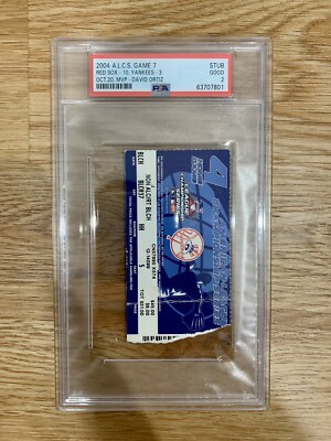 2004 ALCS Yankees Red Sox Ticket Game 7 PSA Curse Reversed ortiz world ...