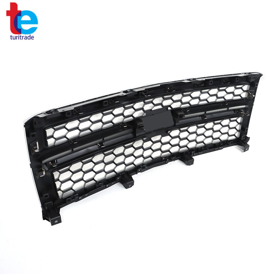 Front Grille For Chevrolet Silverado 1500 2014-2015 Chrome+Silver ...