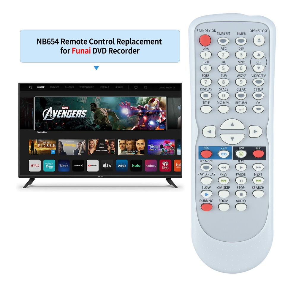 New NB654 NB654UD For Funai DVD Recorder Replace Remote Control SV2000 ...