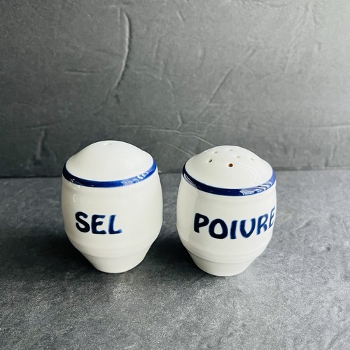 Williams-Sonoma Blue White Bistro Poivre Sel French Salt Pepper Shakes ...