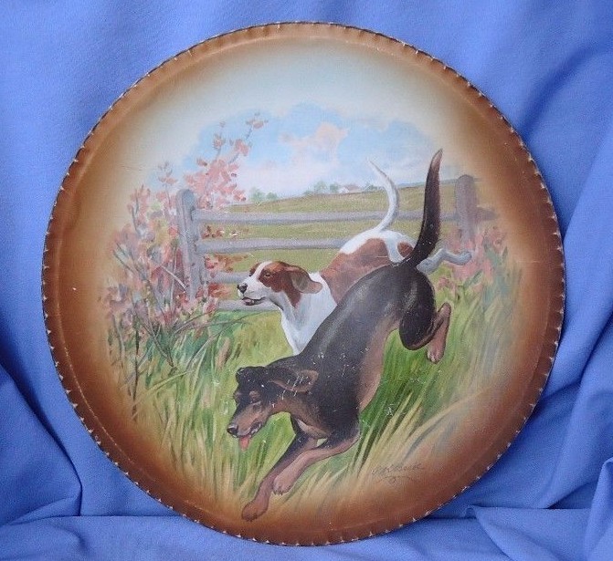 German Shorthaired Pointer Coonhound hunting dogs RK BECK 10" plate | eBay