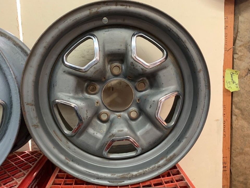 1968-69 OLDSMOBILE 14x6 CUTLASS 442 RALLY WHEELS DATED DEC. 1968 OLDS 5 ...