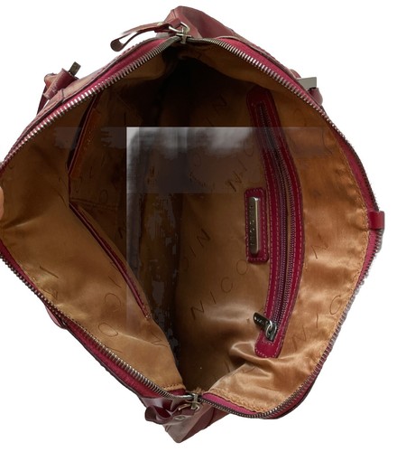 NICOLI Handbag Purse Satchel Made In Italy Leather Burgundy | eBay