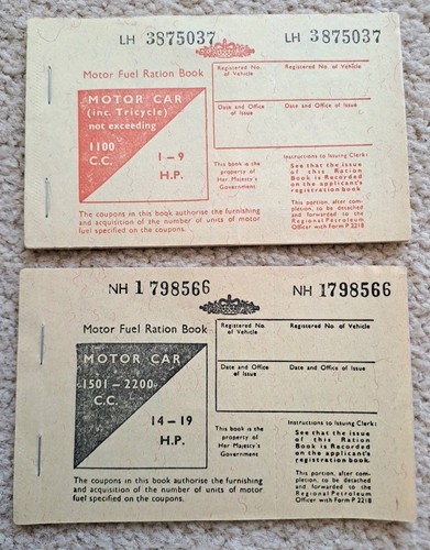 2x Vintage Motor Fuel Ration Books- 1940/50's See Photos | eBay UK