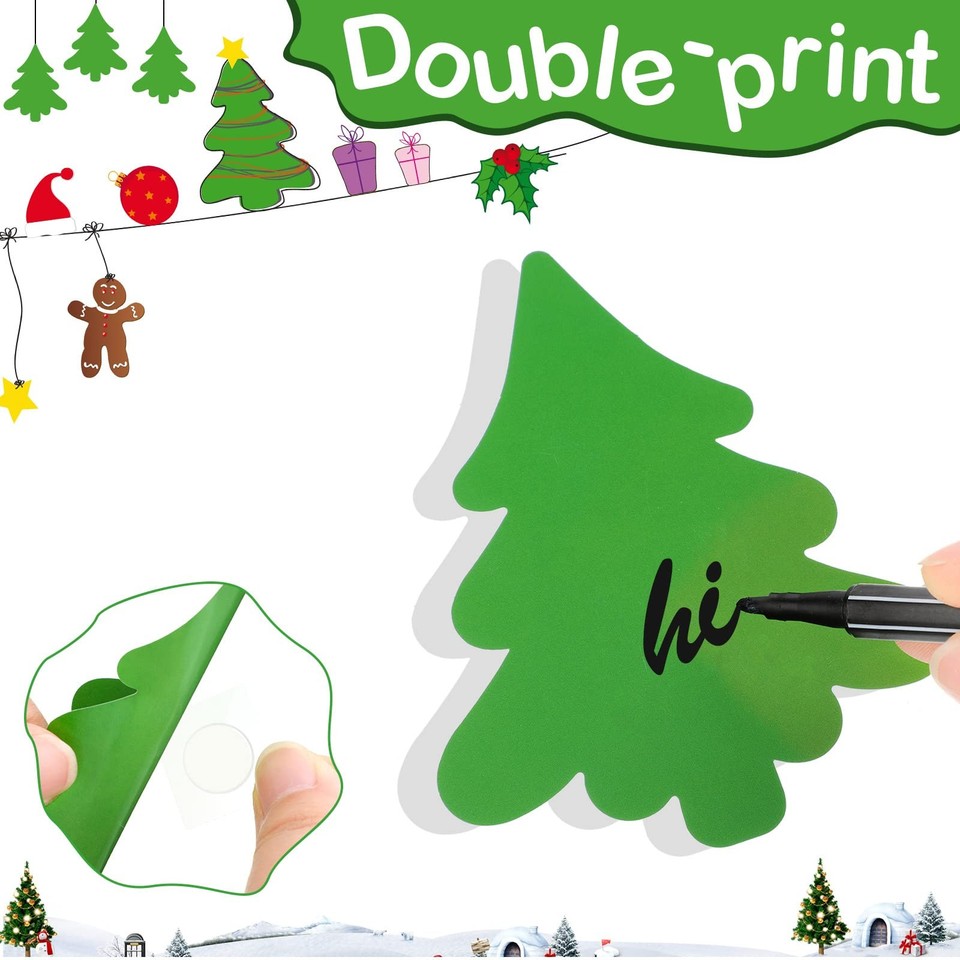 100 Pcs Christmas Tree Cutouts Classroom Bulletin Board Green Shape ...