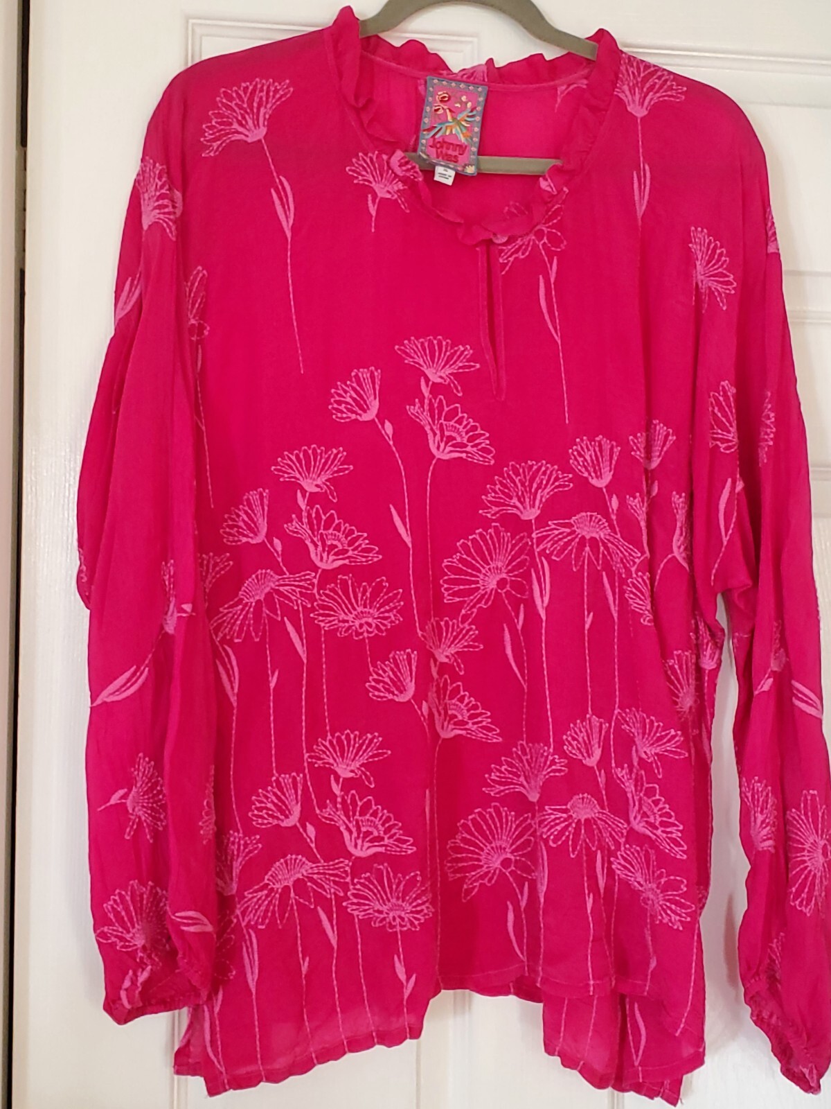 Johnny Was L Top Made Of Cupra Rayon In Hot Pink | eBay