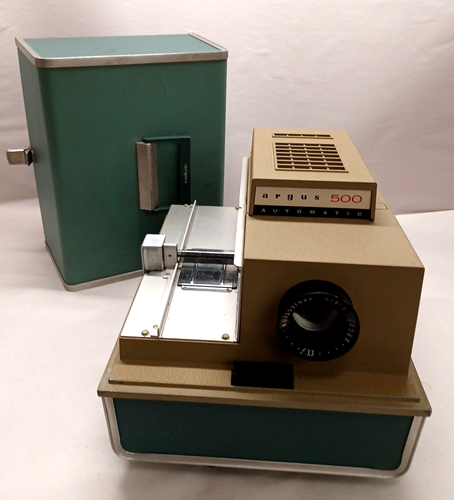 Vintage ARGUS 500 Automatic Film Slide Projector /Cord & Case ~ Tested ...