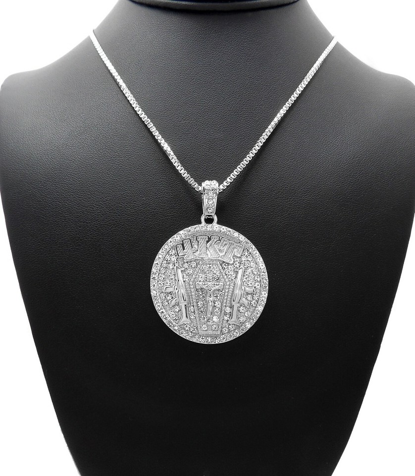 Hip Hop NBA YoungBoy 4KT Icy Pendant & 18" 20" 24" Cuban Rope Box Chain ...