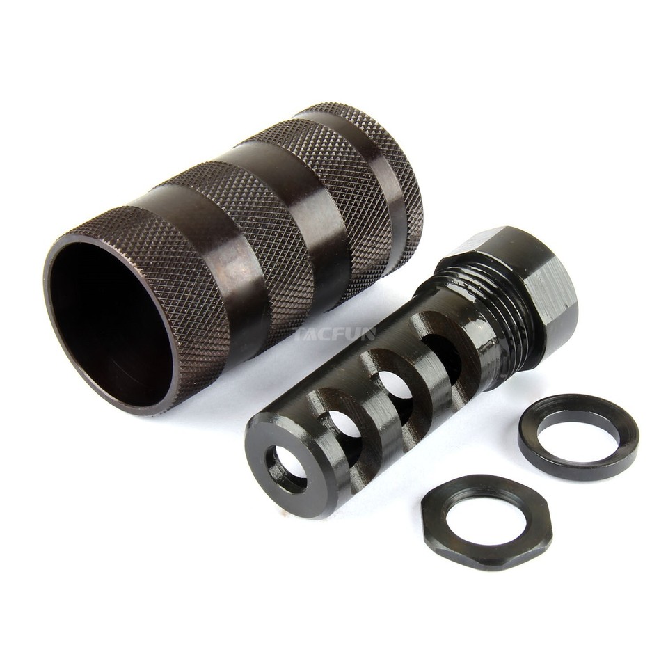 Muzzle Brake 1/2x28 5/8x24 w/ 13/16-16 Sound Sleeve Forwarder | eBay
