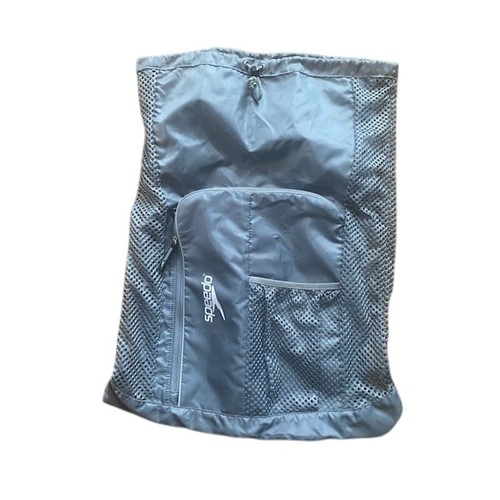 Speedo Deluxe Ventilator Mesh Swim /Equipment Bag - Gray Drawstring ...