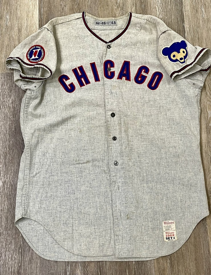 Super Rare 1968 Chicago Cubs Game Used Road Jersey w/ Rare 250 Year ...