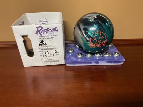 Radical Squatch Pearl 14lb 2oz Bowling Ball in Black/Teal/Platinum ...