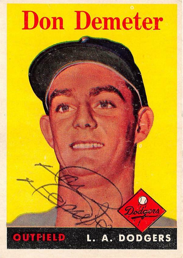 Don Demeter autographed baseball card (Dodgers) 1958 Topps #244 ...