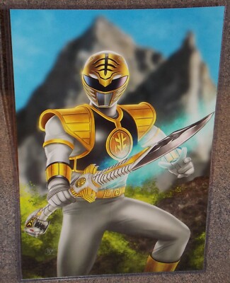Power Rangers White Ranger Glossy Art Print 11 x 17 In Hard Plastic ...