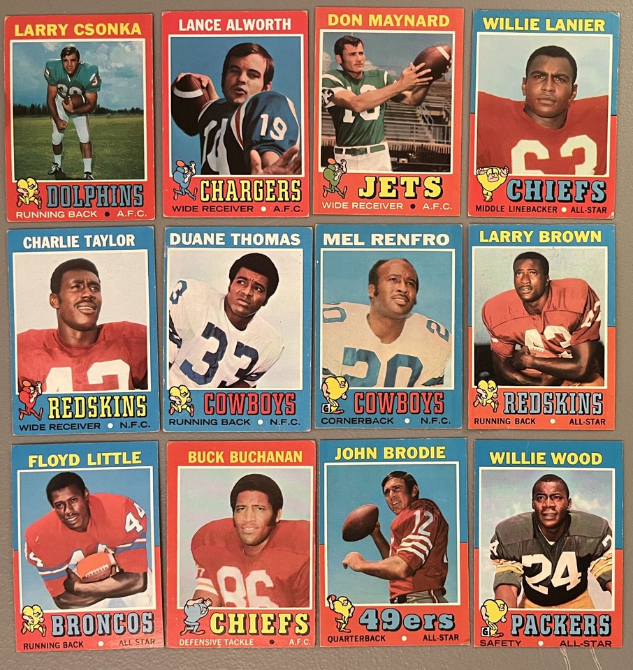 Lot of 159 Different 1971 Topps Football Cards VG/EX | eBay
