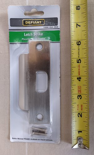 Defiant Latch Strike Metal Door Jamb Satin Nickel Finish, NEW Sealed ...