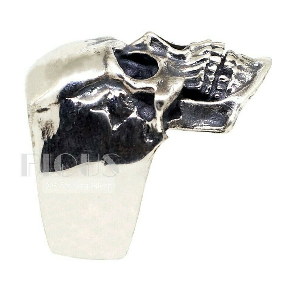 Skull 925 Sterling Silver Skull Head Men's Biker Rider Ring birthday ...