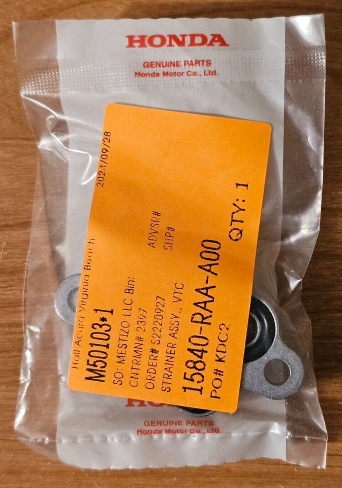 15840-RAA-A00 OEM HONDA K-SERIES VTC STRAINER W/ FILTER GASKET K20 K24 ...