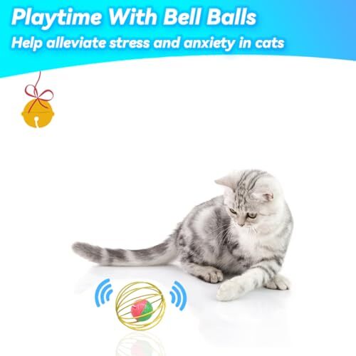 Cat Toys 6 Balls Metal Cage Balls with Mice and Bells Inside Best Cat ...
