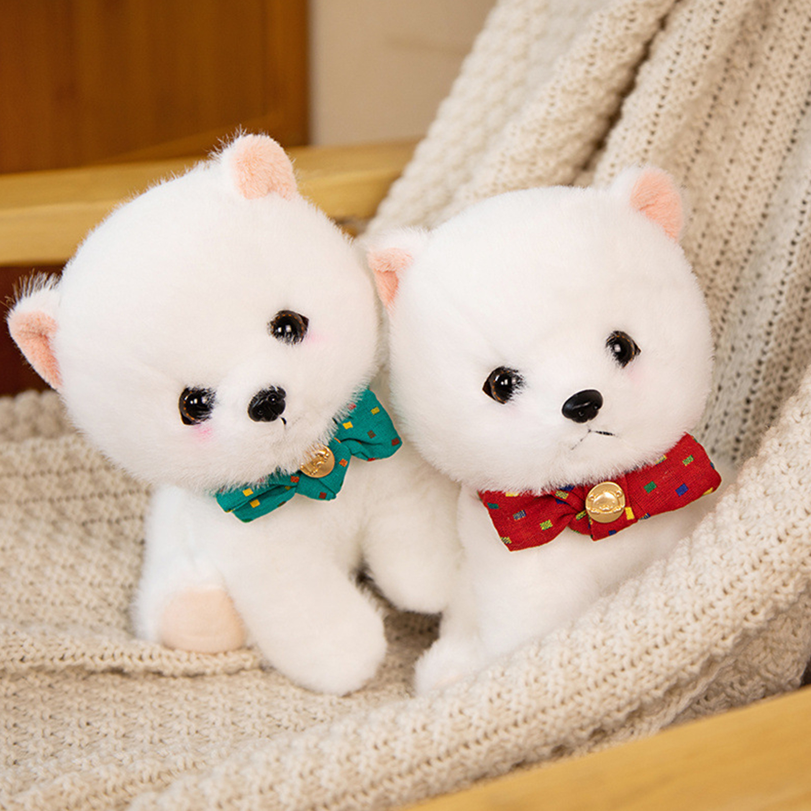 23cm Cartoon Animal Doll 3d Eyes Ornament Plush Puppy Dog Children ...